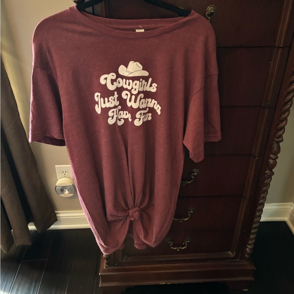 Boot Barn | Tops | Boot Barn Cowgirls Graphic Tshirt In Burgundy | Poshmark
